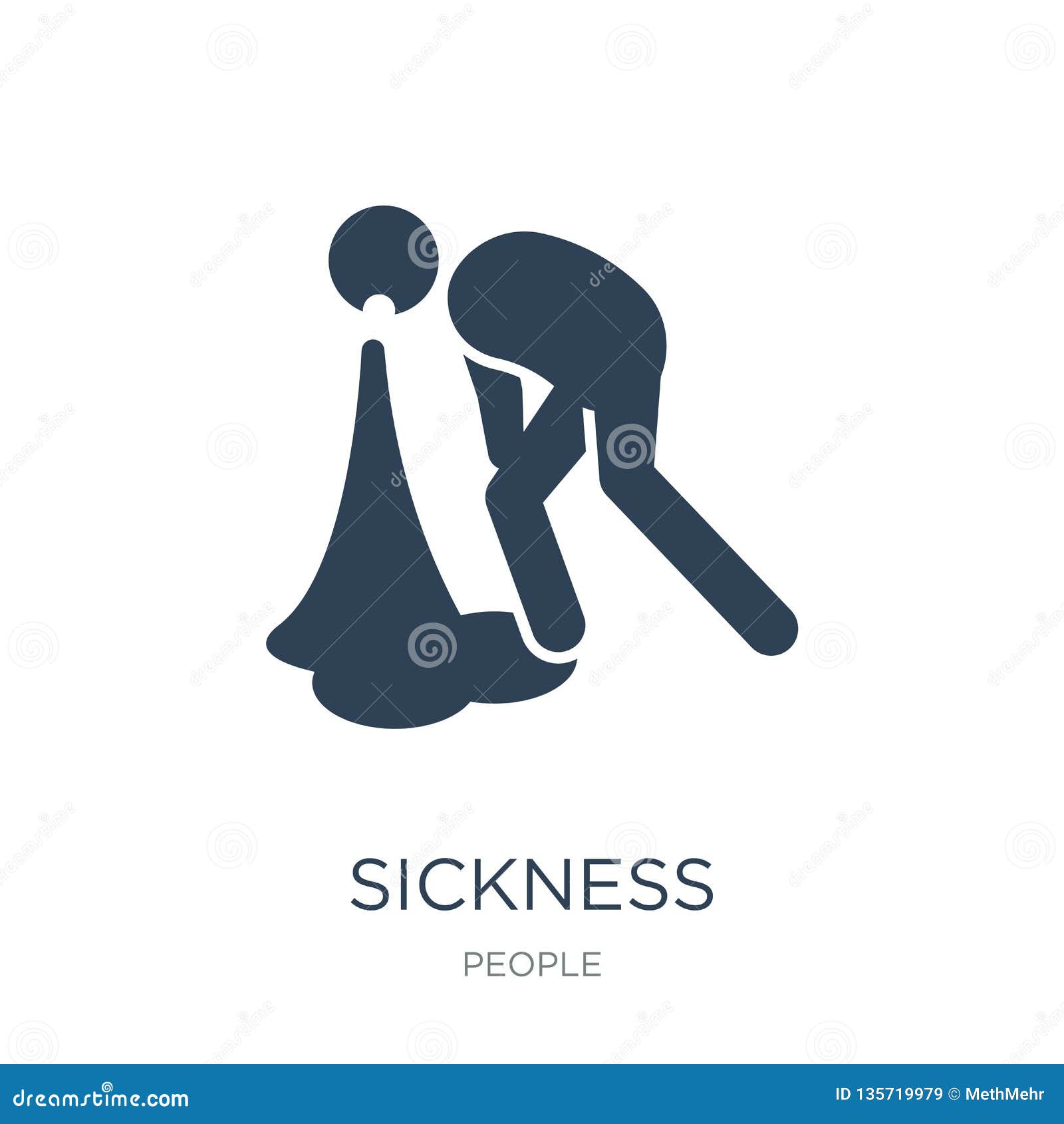 Sickness Icon in Trendy Design Style. Sickness Icon Isolated on White ...