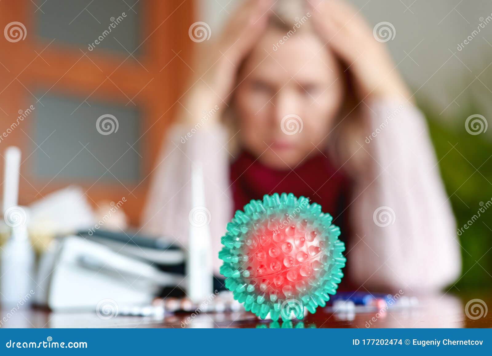 Sickness, Seasonal Virus Problem Concept.Concept of Fever, Flue or ...