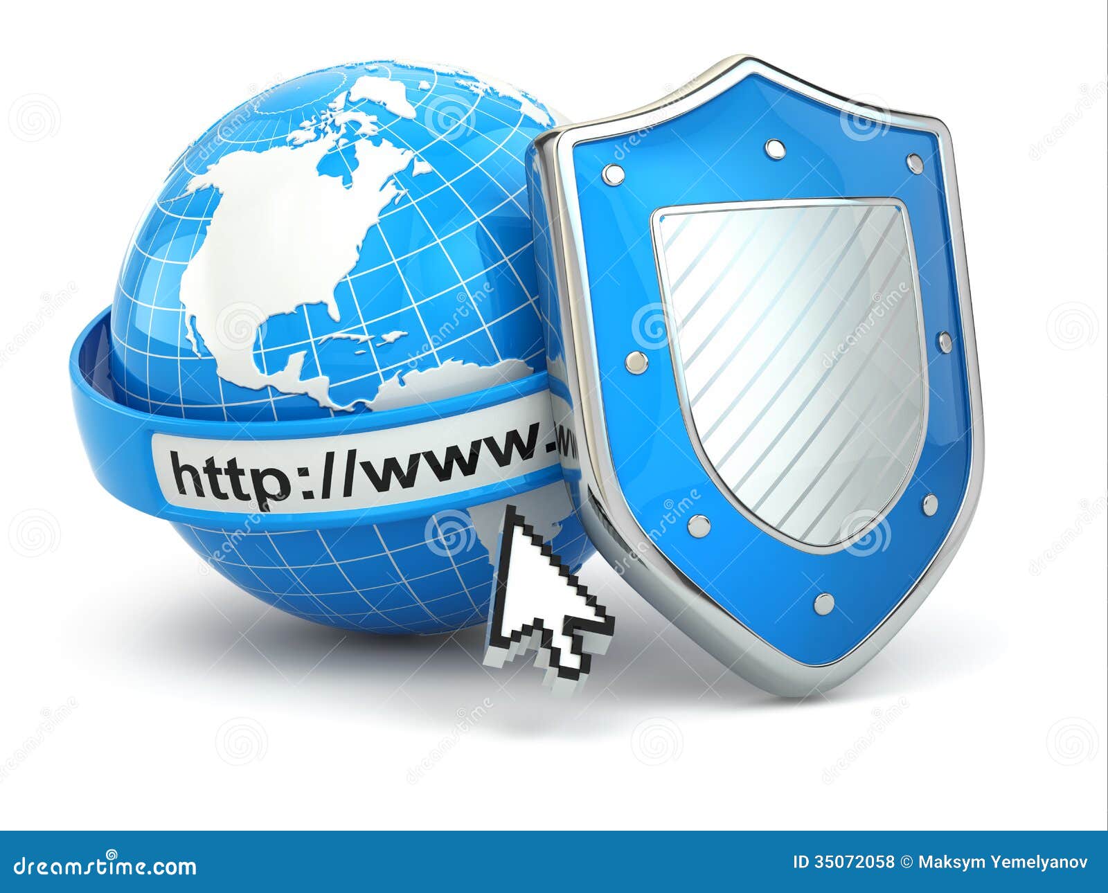 Sicurezza Di Internet. Terra, Linea Di Indirizzo Del Browser E Schermo ...