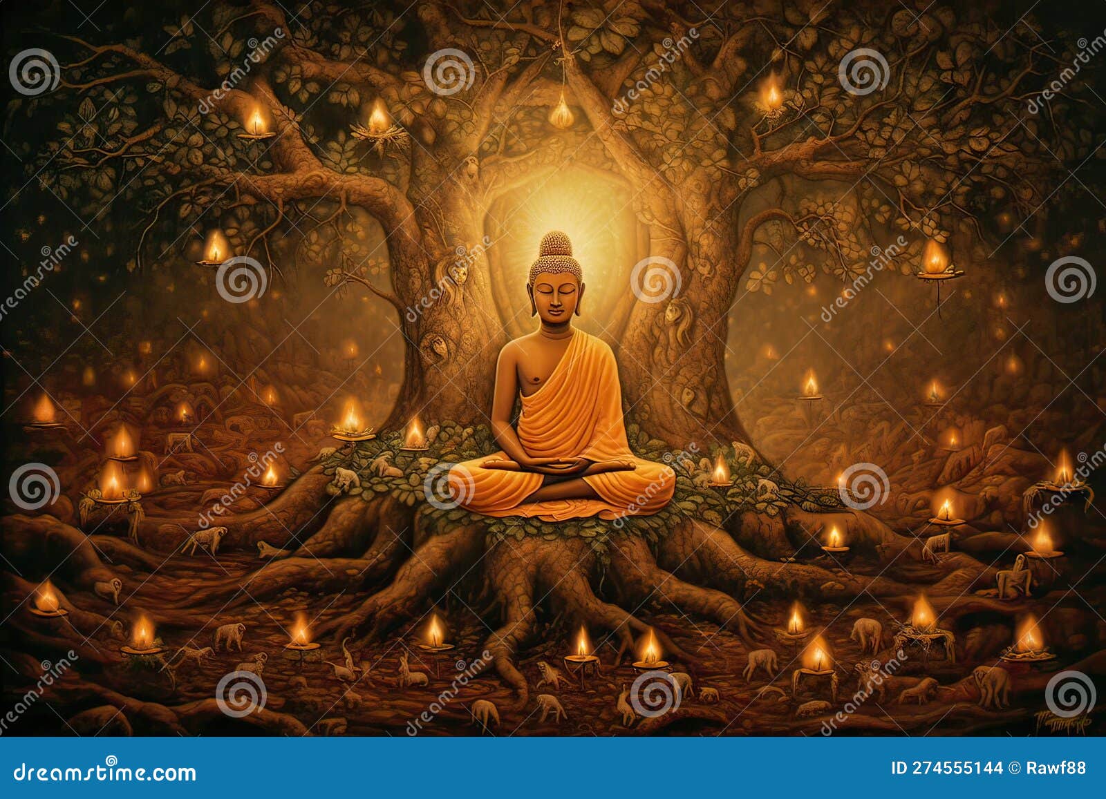 Siddhartha Gautama Enlightened Under Bodhi Tree, Generative AI Royalty ... Siddhartha Gautama Enlightened Under Bodhi Tree, Generative AI Royalty ...
