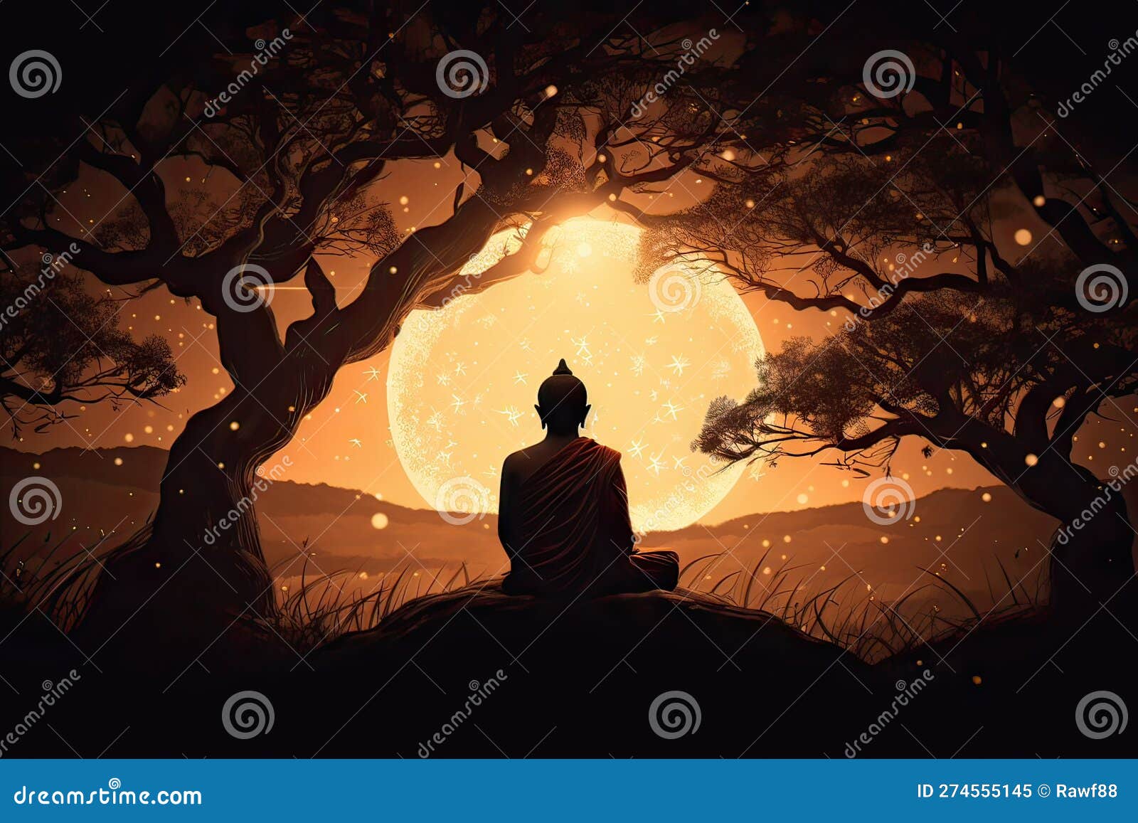 Siddhartha Gautama Enlightened Under Bodhi Tree, Generative AI Royalty ... Siddhartha Gautama Enlightened Under Bodhi Tree, Generative AI Royalty ...