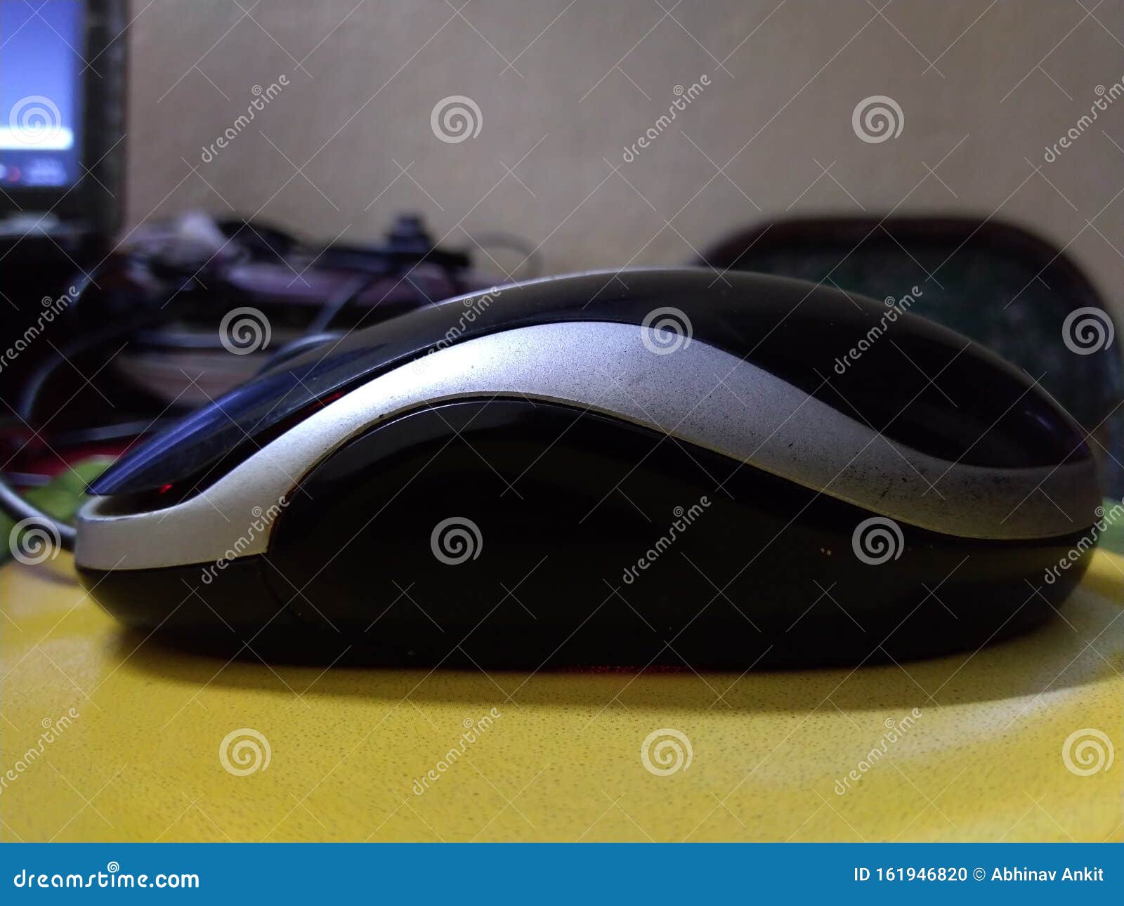 Side Angle Closeup View of Computer Optical Mouse Stock Photo - Image ...