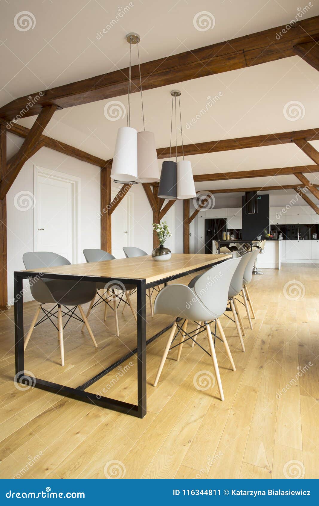 Side angle of dining table stock image. Image of apartment - 116344811