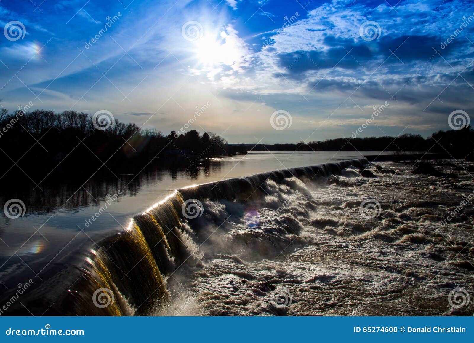 Side Angle of Lowell Waterfall Stock Photo - Image of waterfall ...