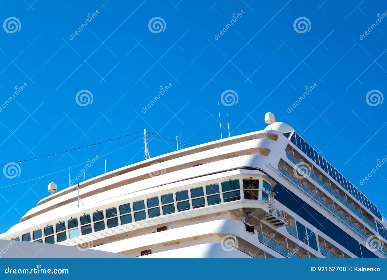 Side Angle View on Large Cruise Ship Stock Photo - Image of blue, pier ...
