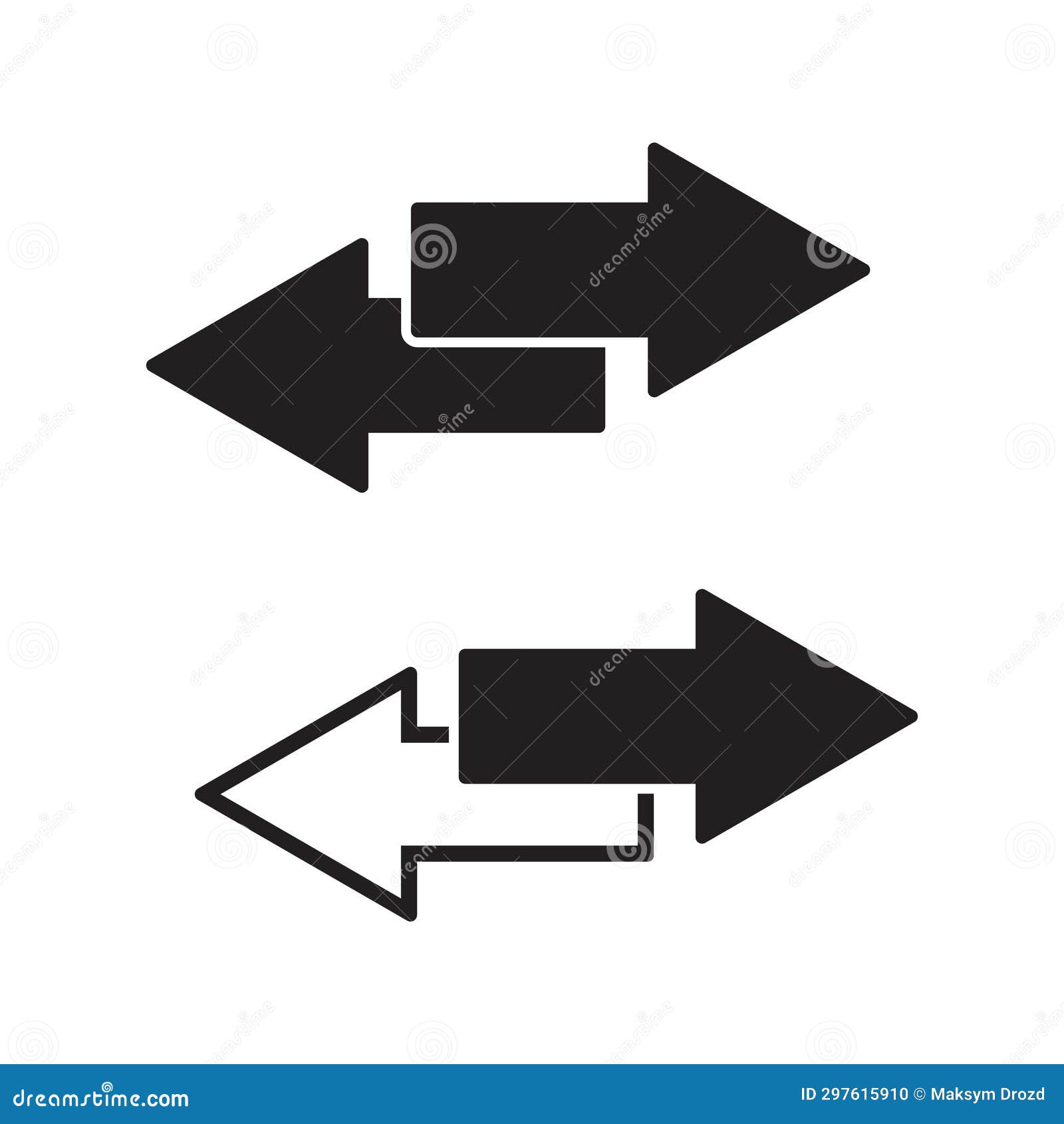 2 Side Arrow Icon. Double Arrow Icon Stock Vector - Illustration of ...