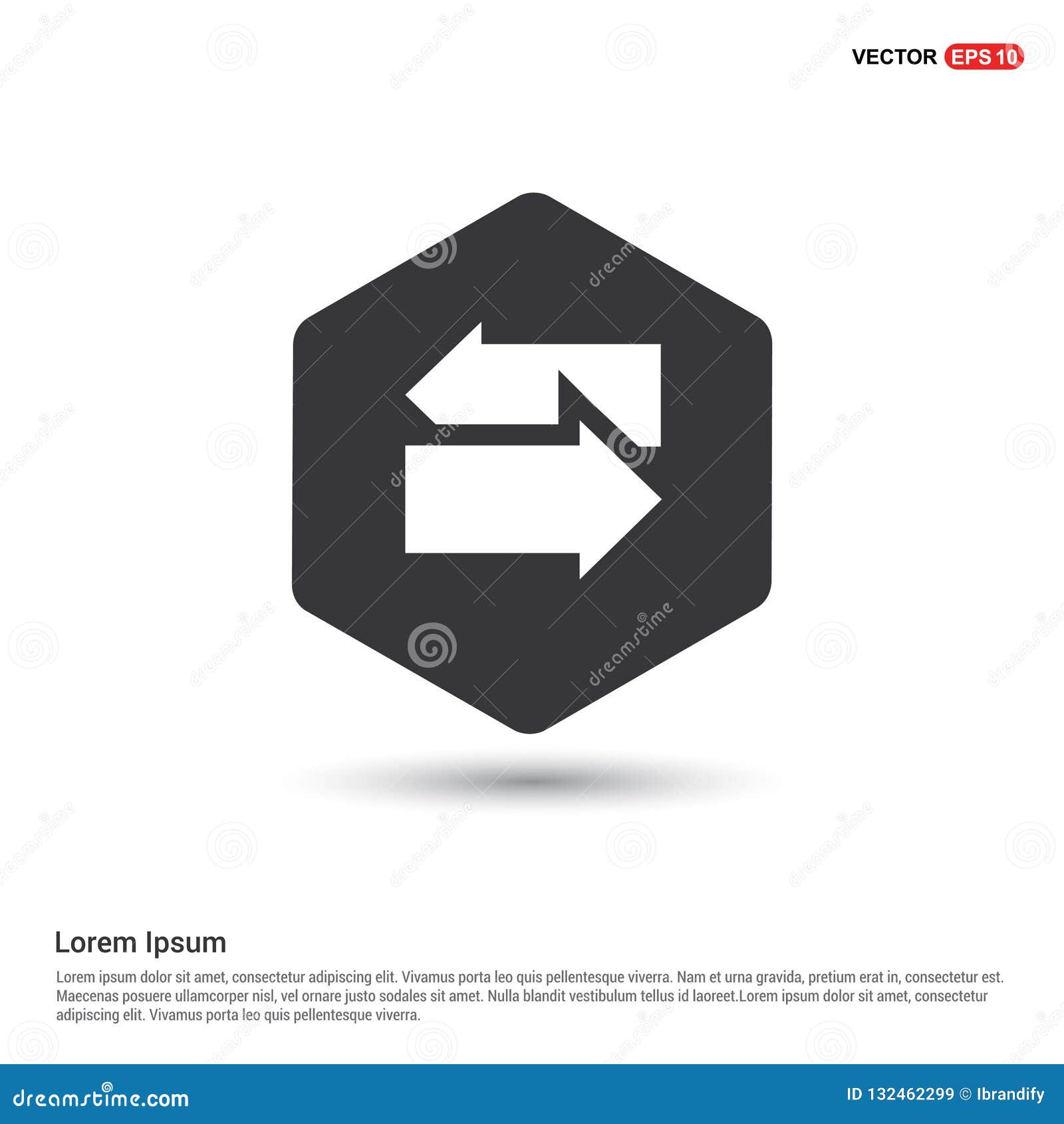 2 side arrow Icon stock vector. Illustration of info - 132462299