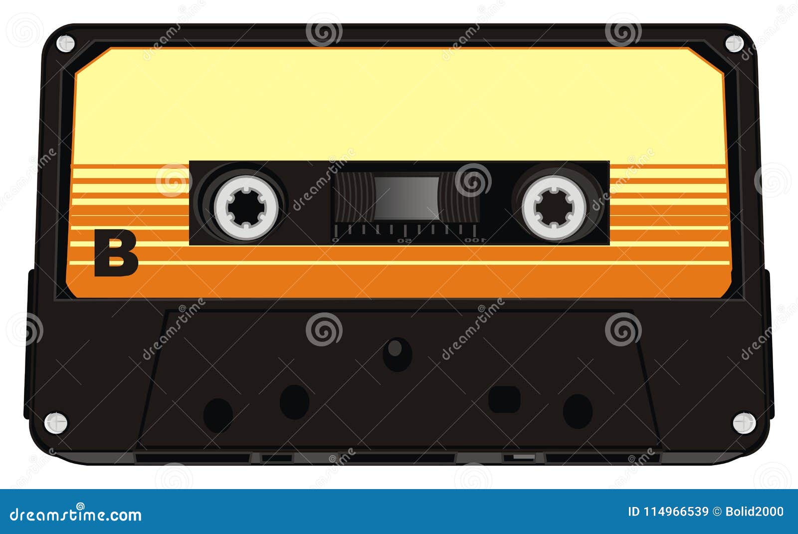 Side of audio cassette stock illustration. Illustration of memory ...