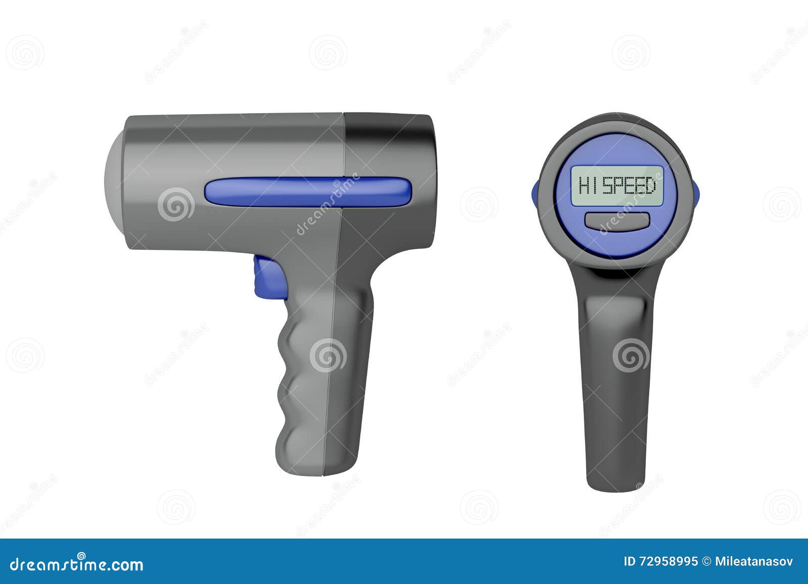 Side and Back View of Radar Gun Stock Illustration - Illustration of ...