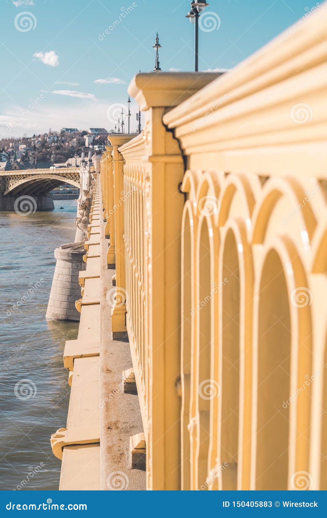 Side of a Beautiful Bridge with Another Bridge Visible in the Distance ...