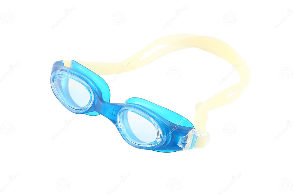 Side Blue Rubber Frame Goggle Stock Image - Image of silicone, vision ...