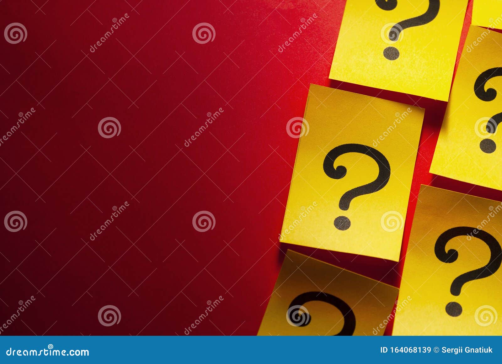 Side Border of Yellow Cards with Question Marks Stock Image - Image of ...