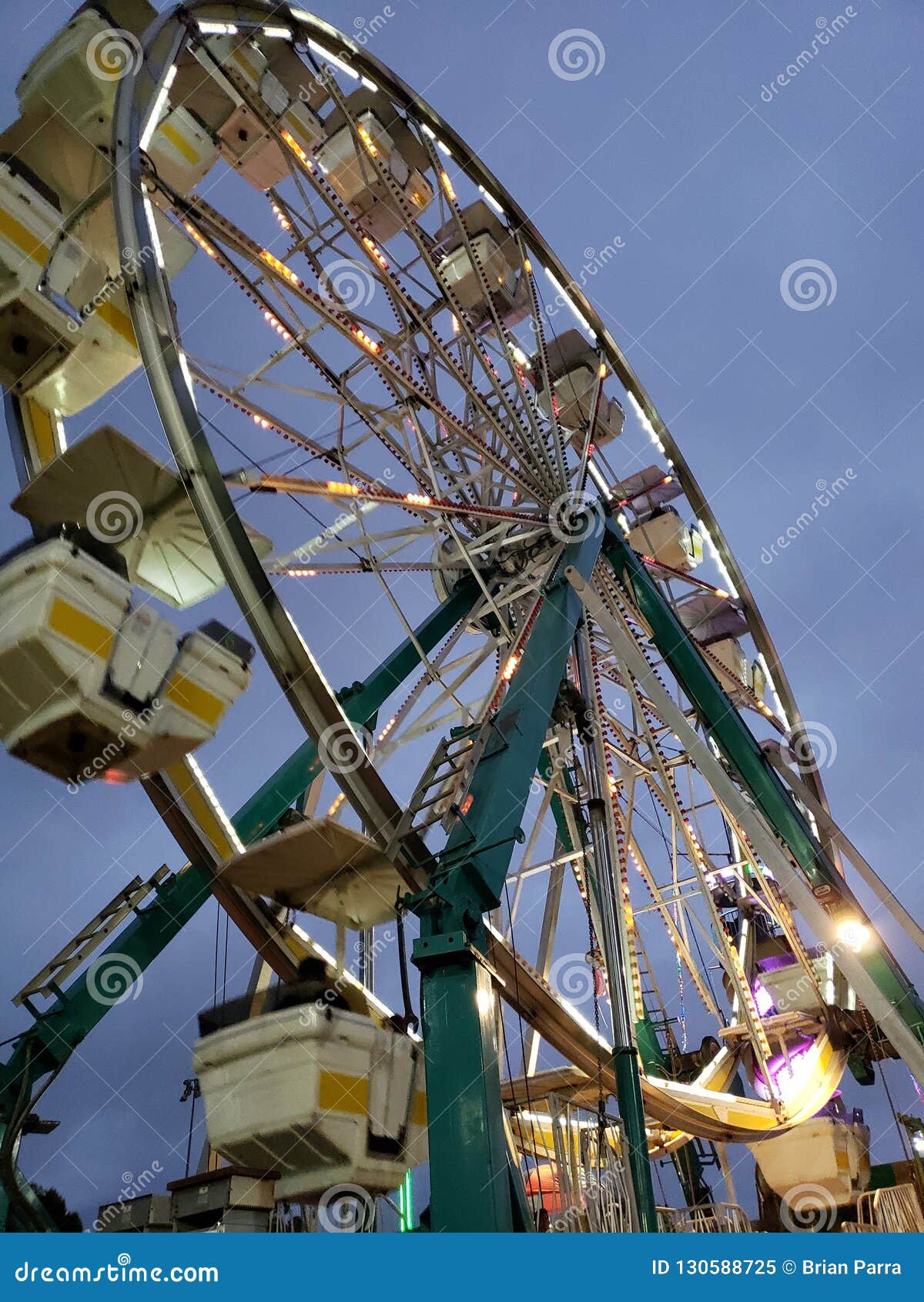 Carnival Ferris Wheel stock image. Image of side, view - 130588725