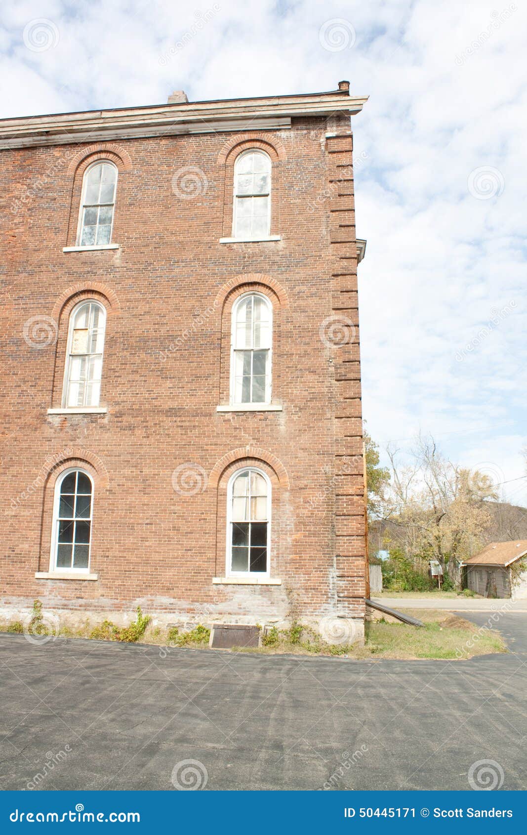 Side of Brick Building stock image. Image of windows - 50445171