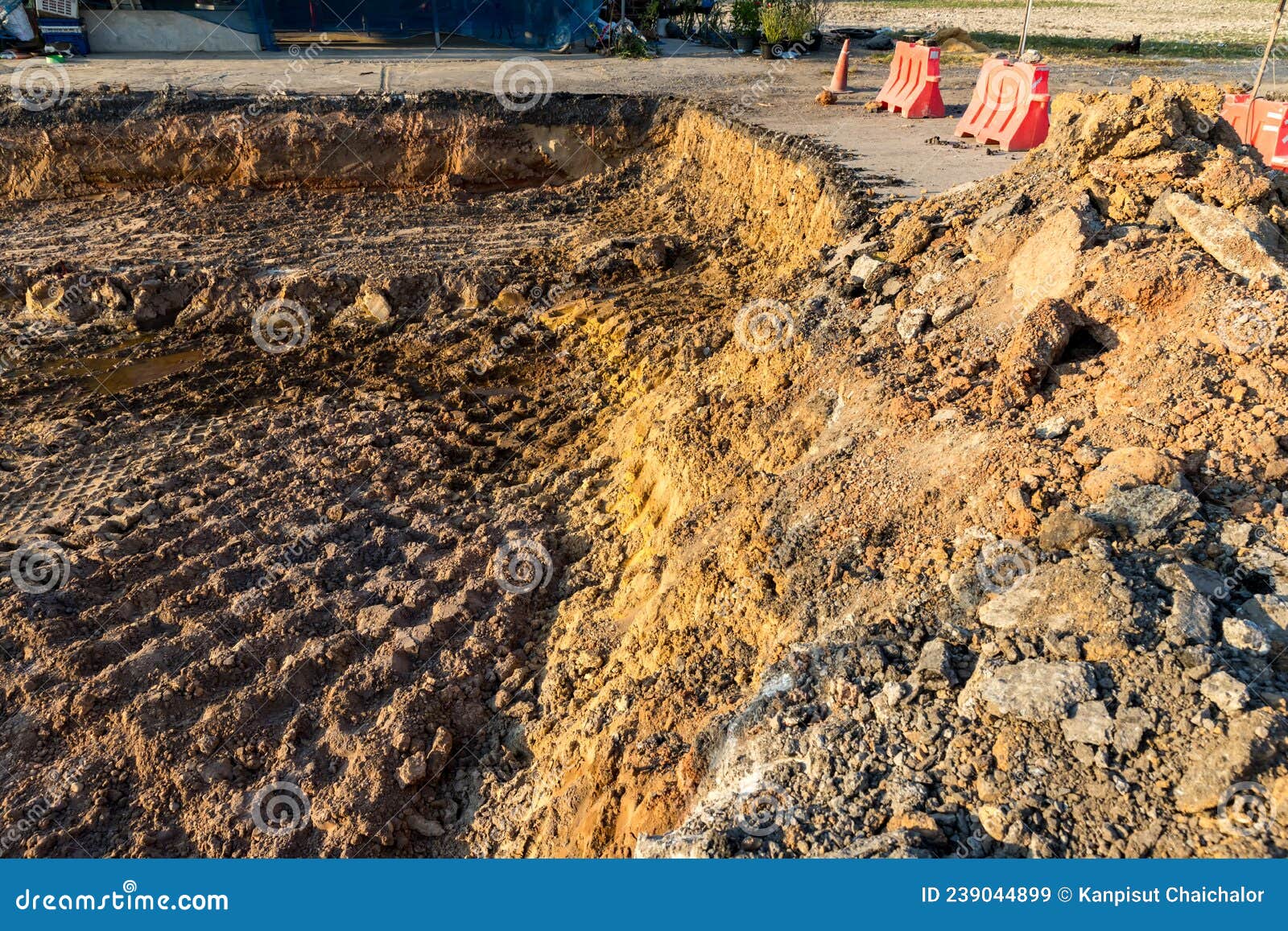 Side of the Broken Asphalt Road Collapsed and Fallen. Road Collapses ...