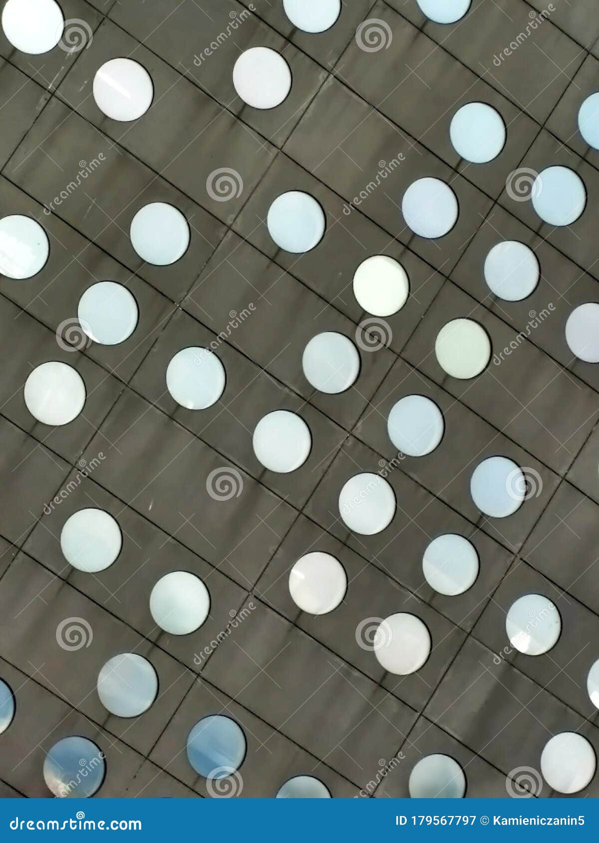 Side of the Building - Round Windows, Pattern Stock Image - Image of ...