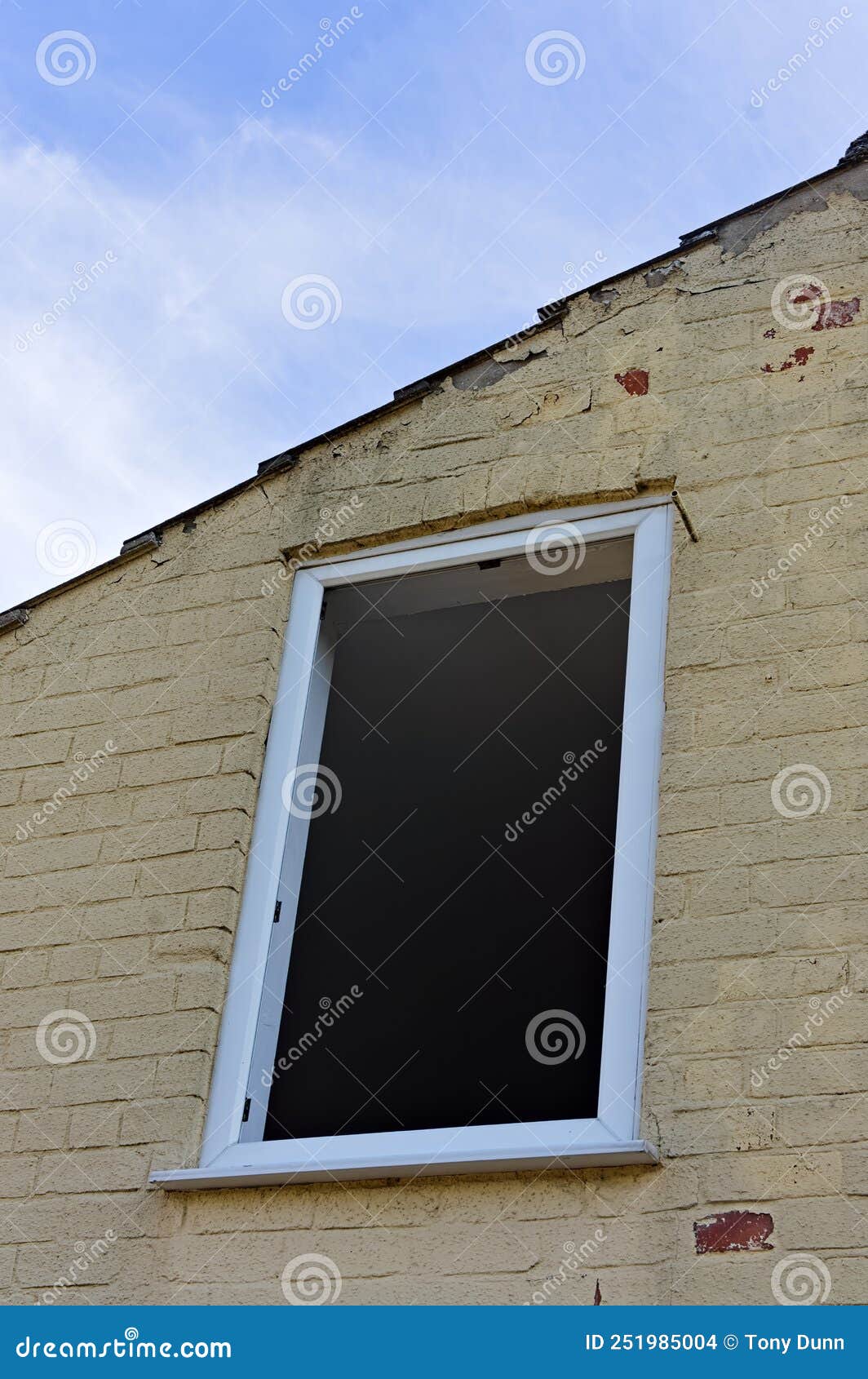 An Empty Window Frame on a House Stock Photo - Image of work, missing ...