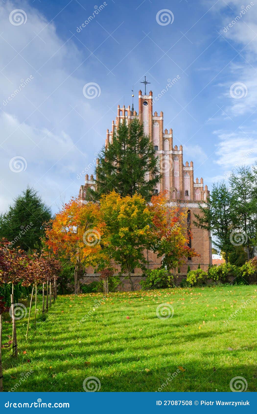 Side of Christian Polish Basilica Stock Photo - Image of autumn ...