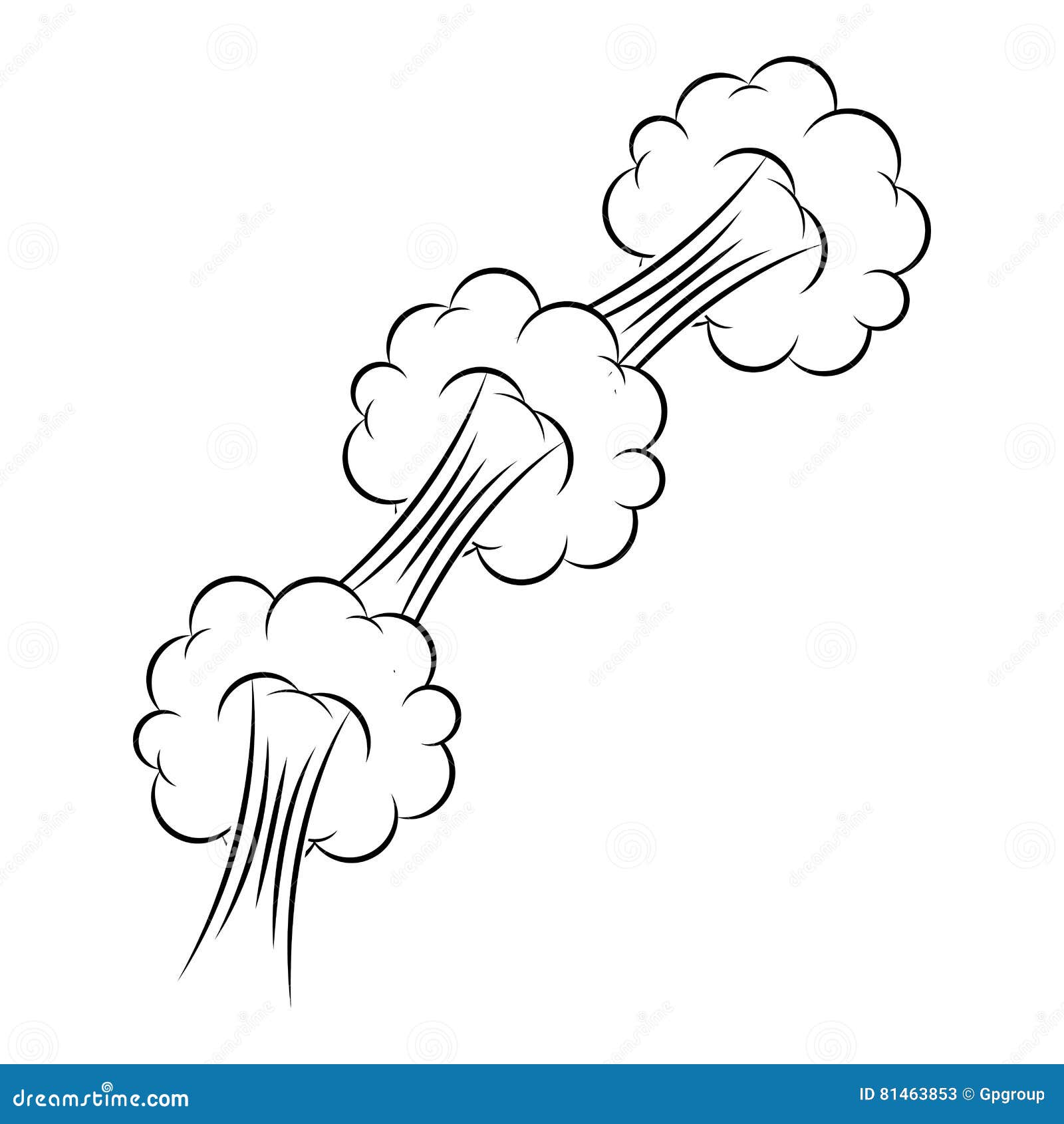 Side Circular Shape with Cumulus Clouds Stock Illustration ...