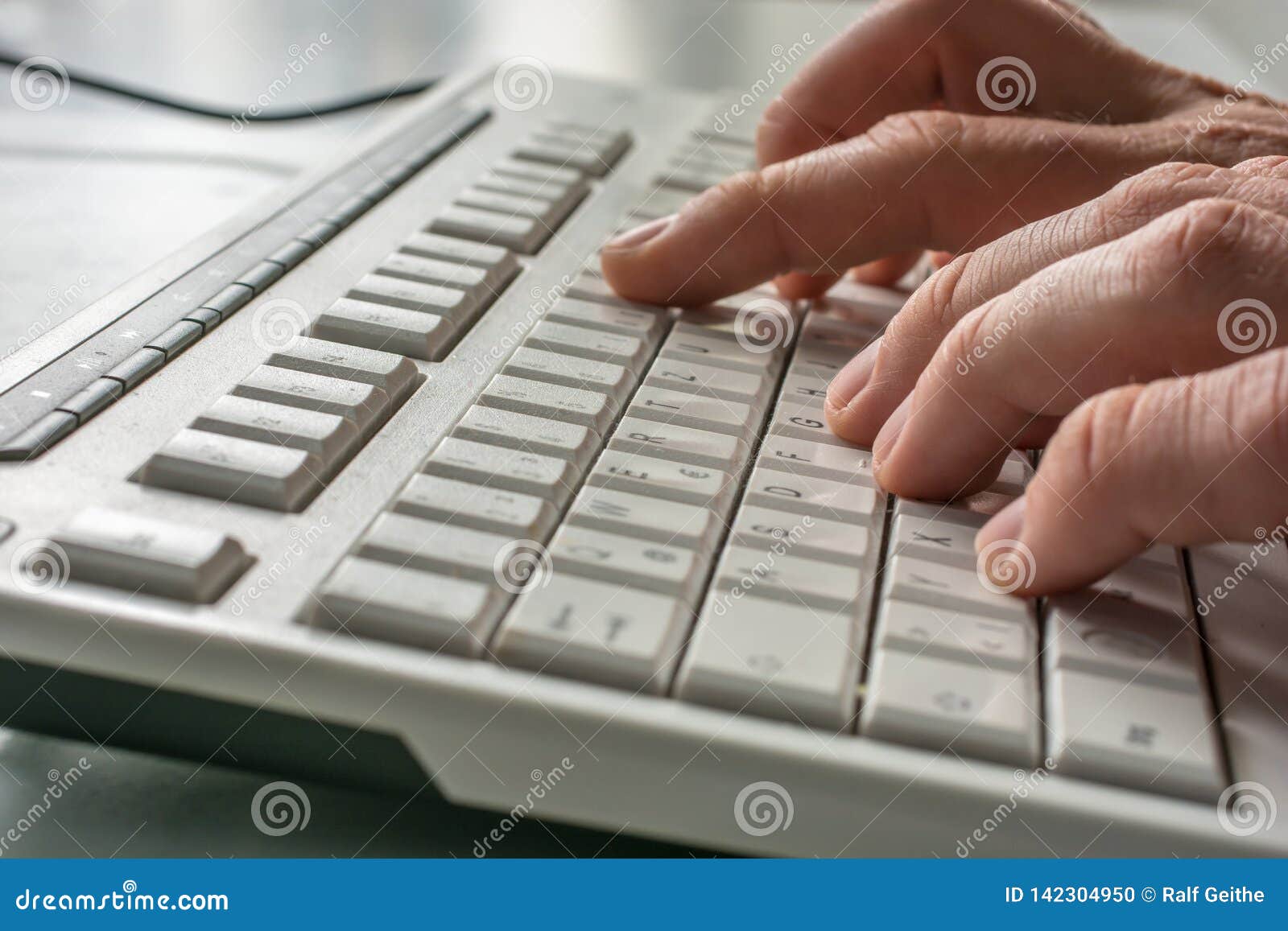 Side View of Fingers Typing on a Computer Keyboard Stock Photo - Image ...