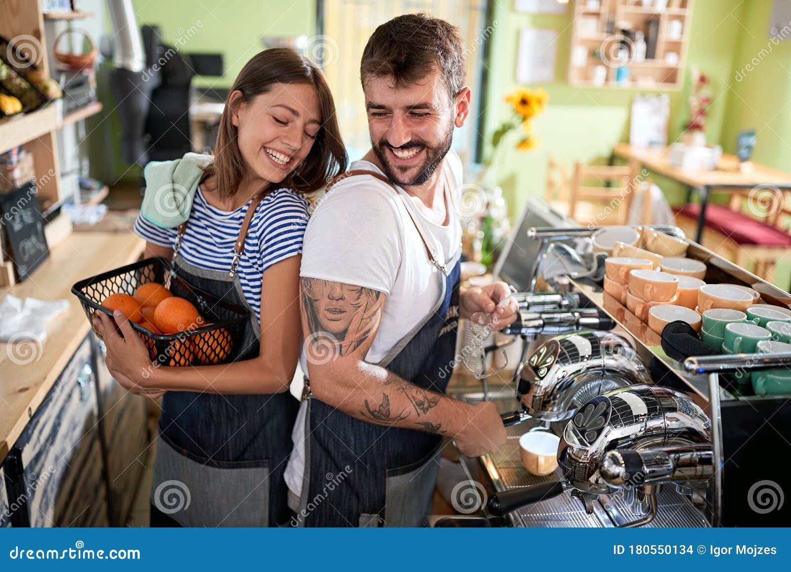 Side by Side Colleagues Enjoying at Work. Young People, Working ...