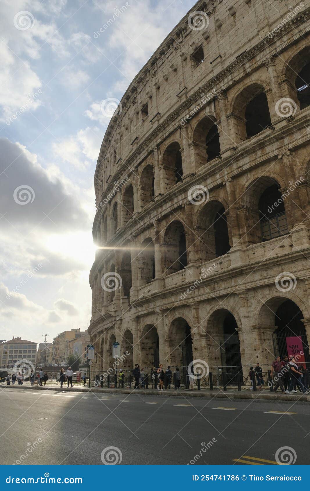 Side of the Colosseum in Rome at Sunset Editorial Photo - Image of ...