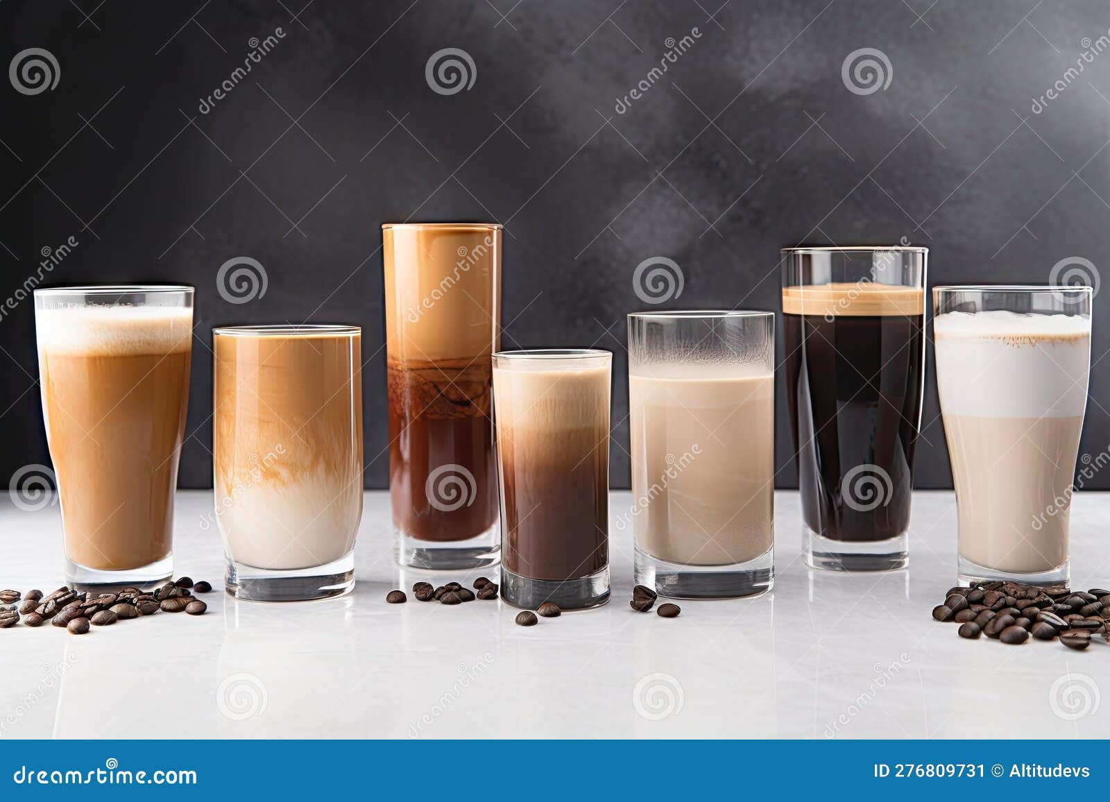 Side-by-side Comparison of Different Types of Coffees, Each with Its ...