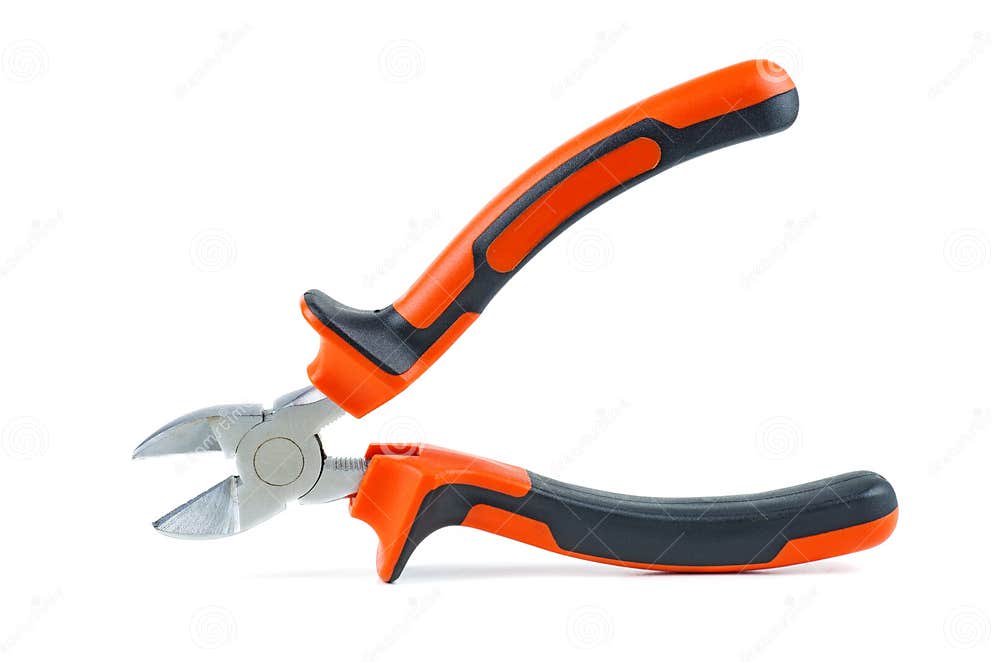 Side Cutter Tool Isolated on White Background Stock Photo - Image of ...