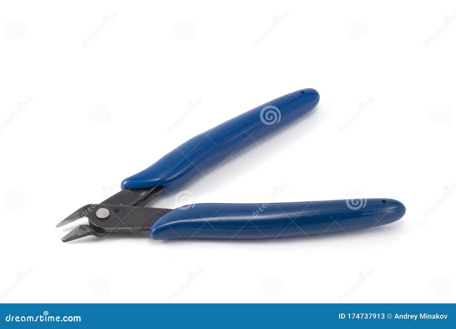 Side Cutters with Blue Handle Isolated Stock Image - Image of isolated ...