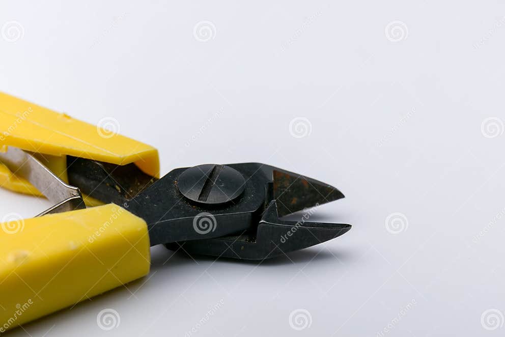 Side Cutters on a White Background Stock Photo - Image of hand, wire ...