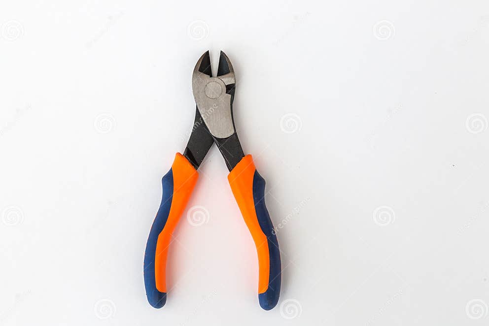 Side Cutters on White Background. Stock Photo - Image of object ...