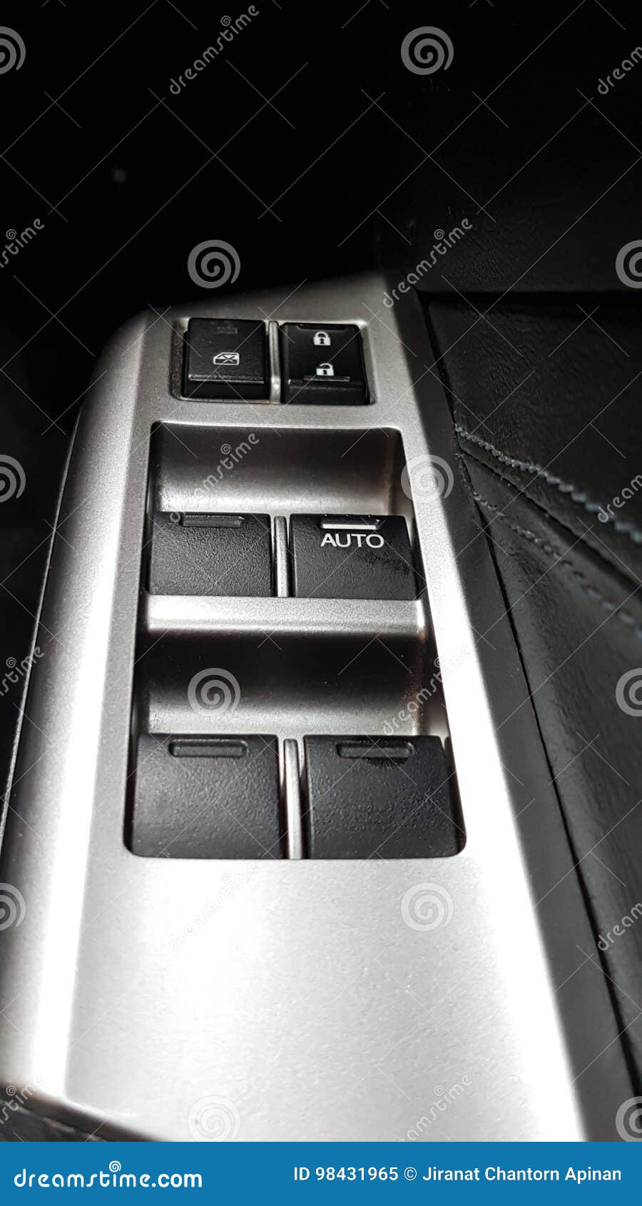 Side Dashboard of Mirror Controller of Automate Car Stock Image - Image ...