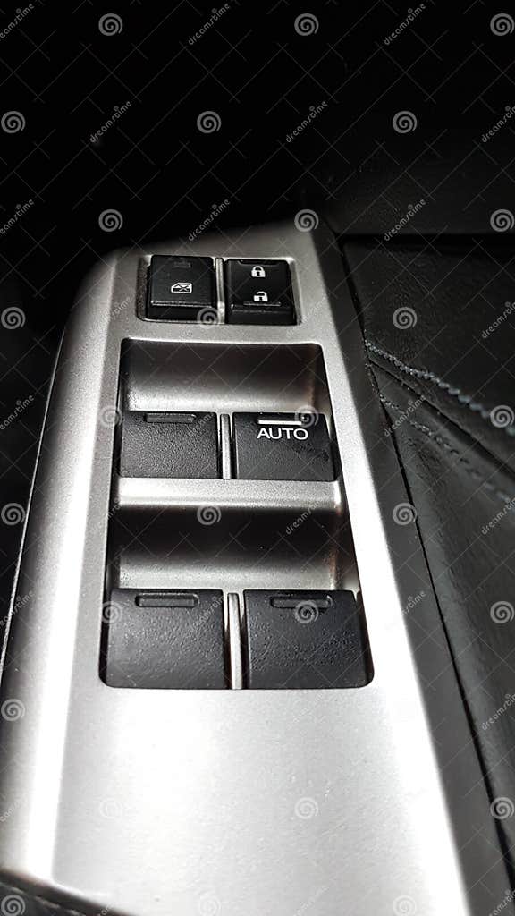 Side Dashboard of Mirror Controller of Automate Car Stock Image - Image ...