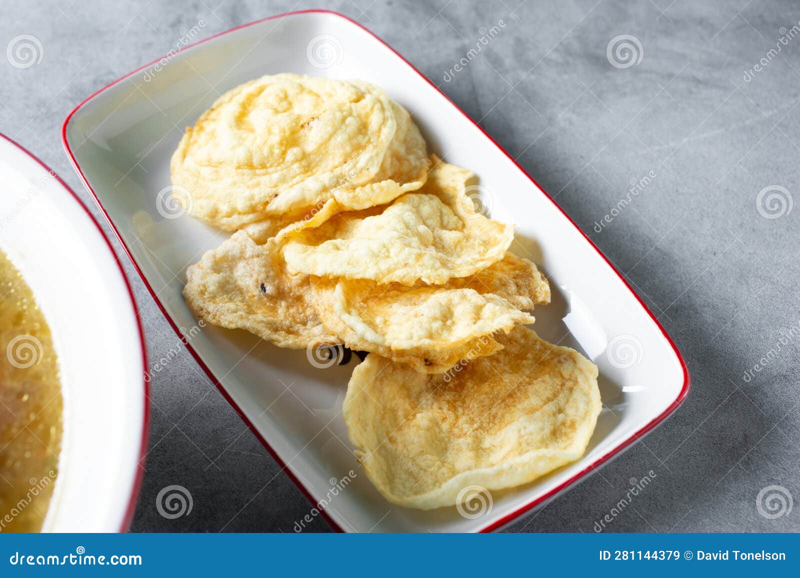 Side Dish of Indonesian Garlic Tapioca Crackers, Indonesian Food Stock ...