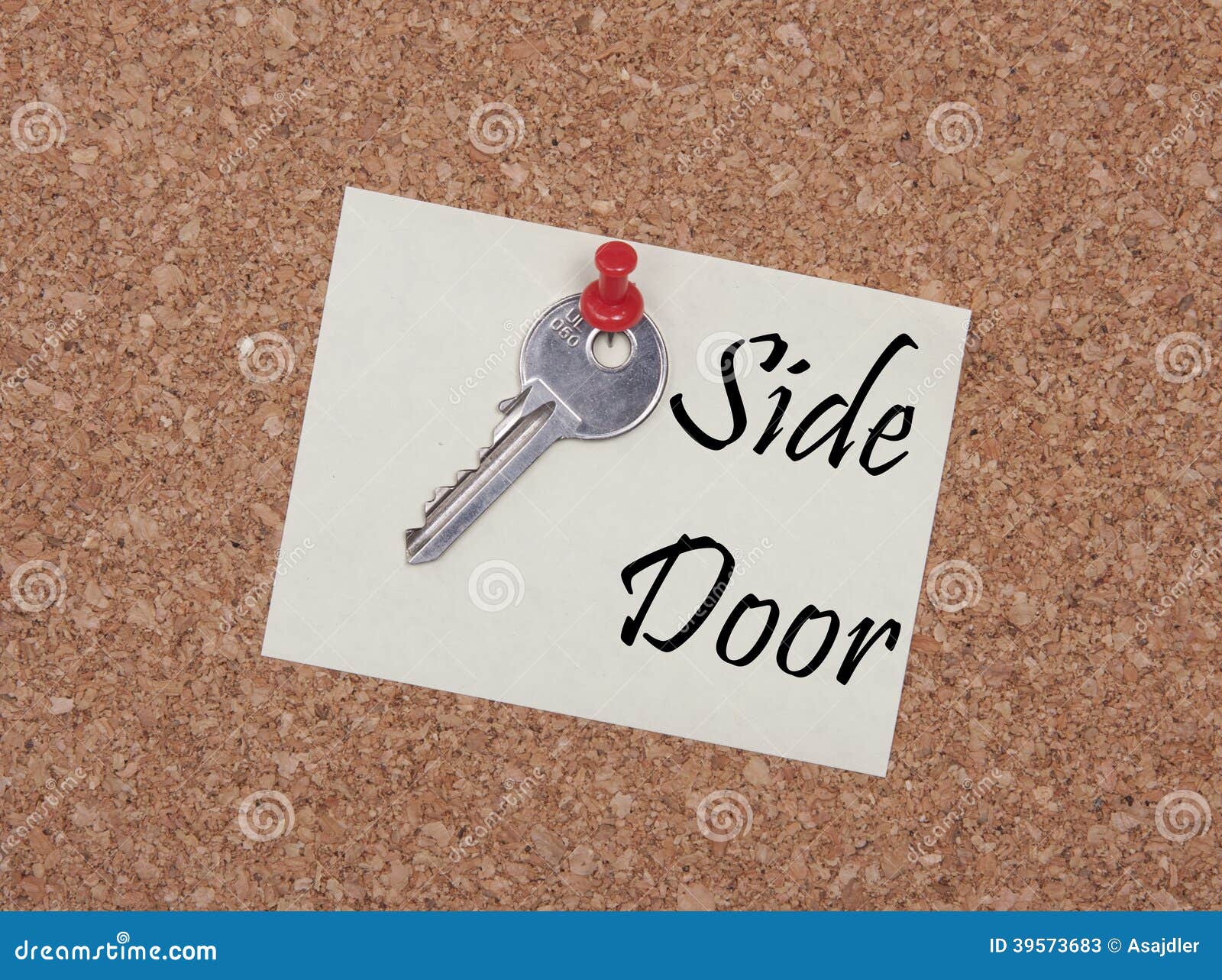 Side door note stock image. Image of coark, stationary - 39573683