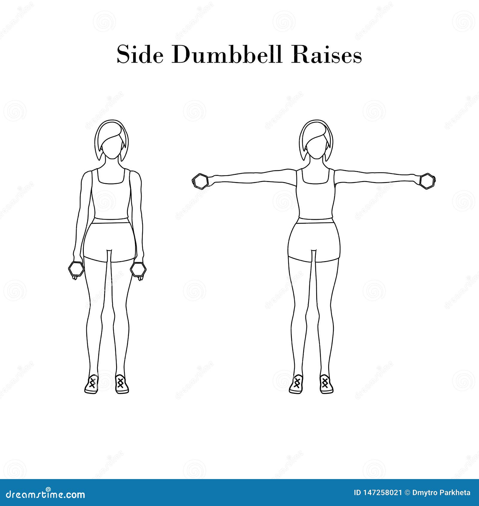 Side Leg Raises Exercise Silhouette Cartoon Vector | CartoonDealer.com ...