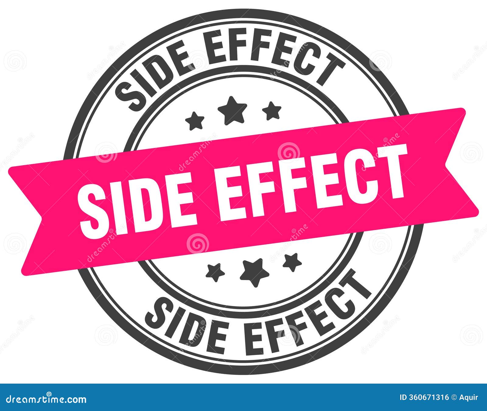 Side Effect Stamp. Side Effect Label on Transparent Background. Round ...