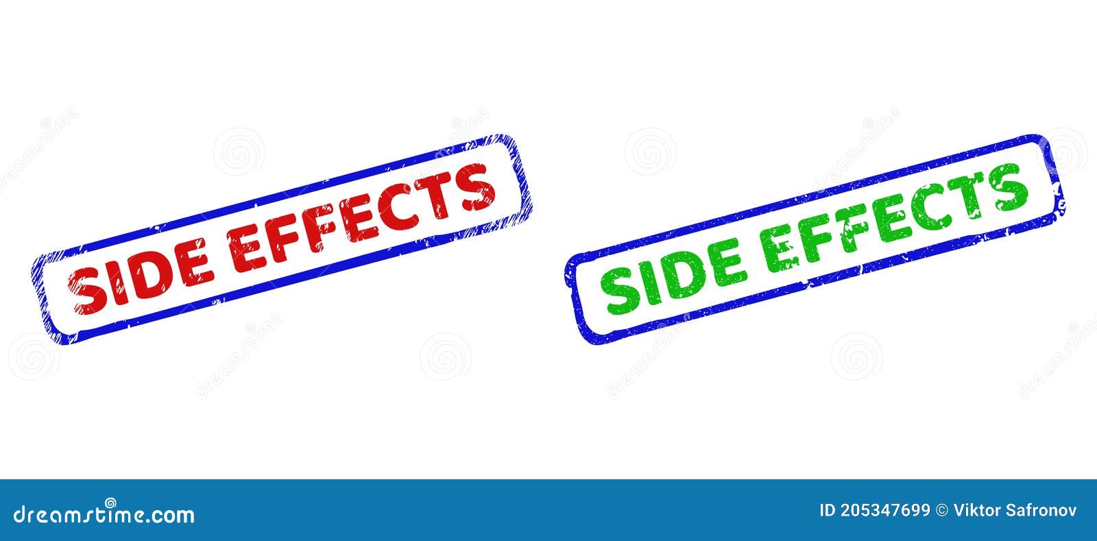 SIDE EFFECTS Bicolor Rough Rectangle Stamps with Scratched Styles Stock ...