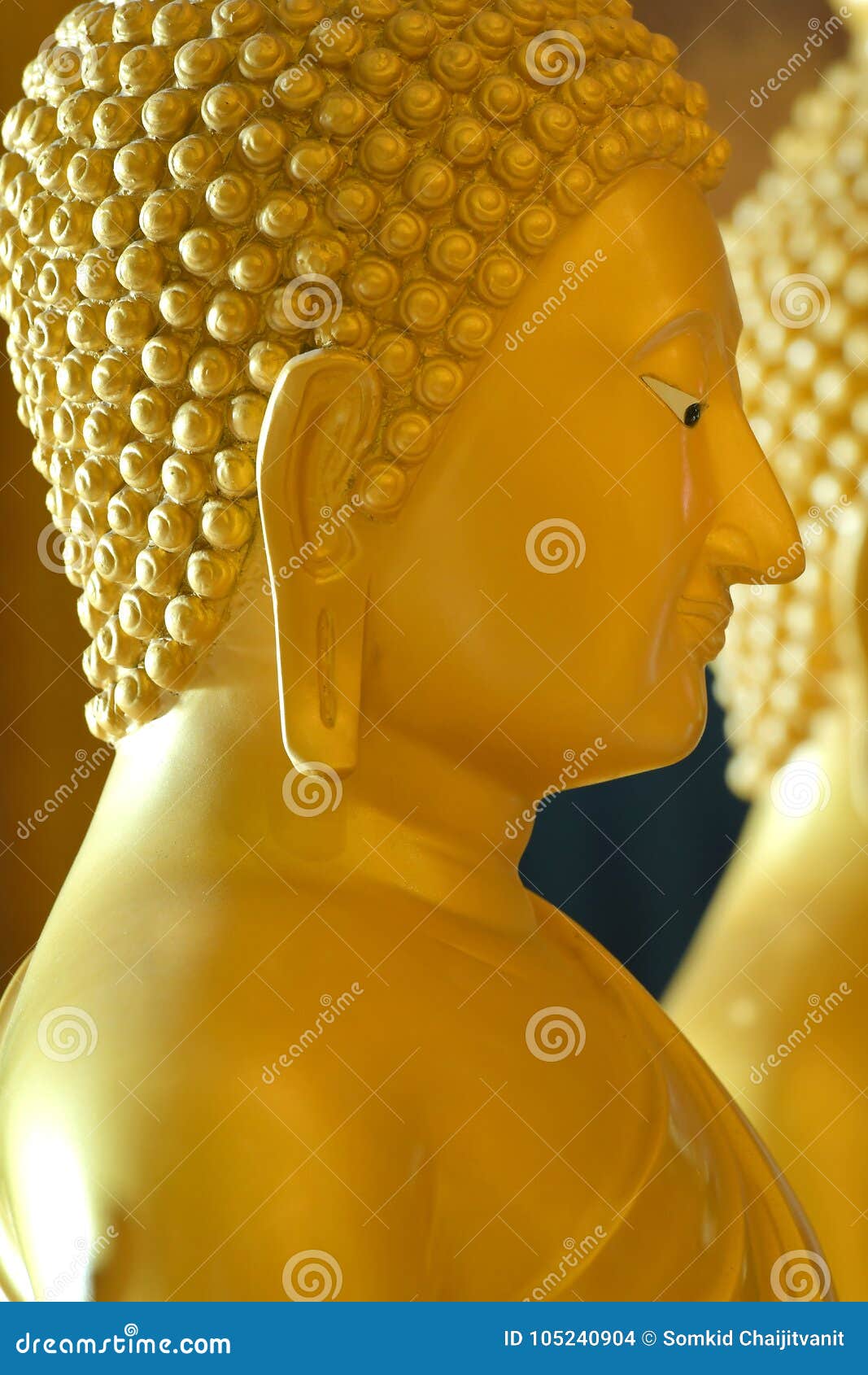 The Side Face of the Buddha in the Temple. Stock Photo - Image of ...