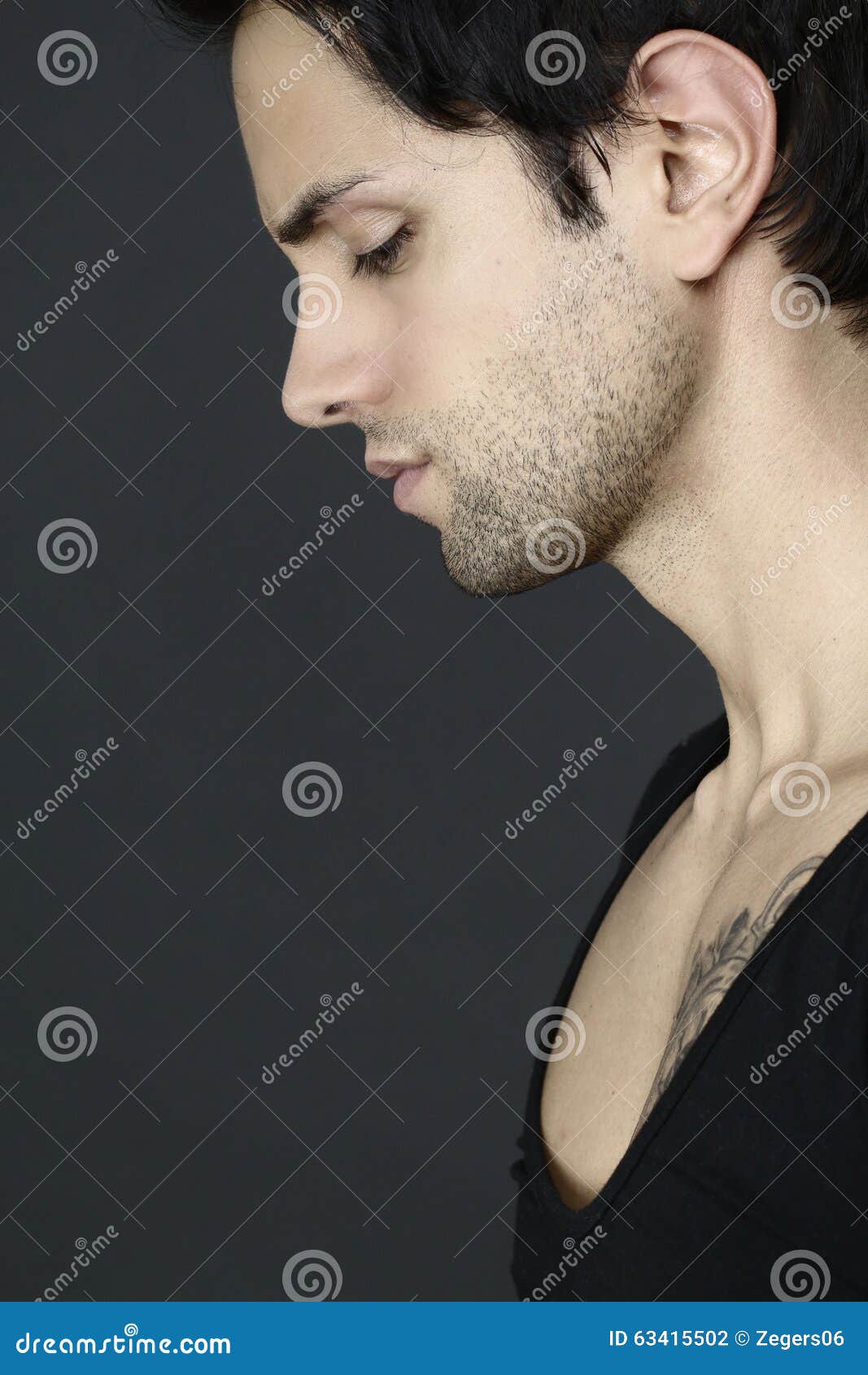 Side Face of an Handsome Man Stock Photo - Image of serious, young ...