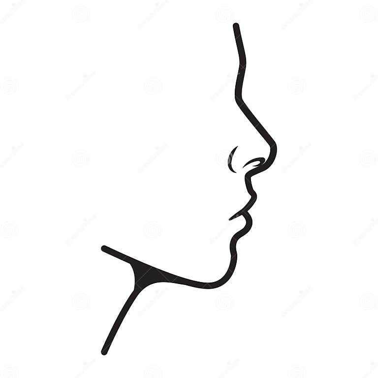 Side Face. Vector Illustration Decorative Design Stock Vector ...