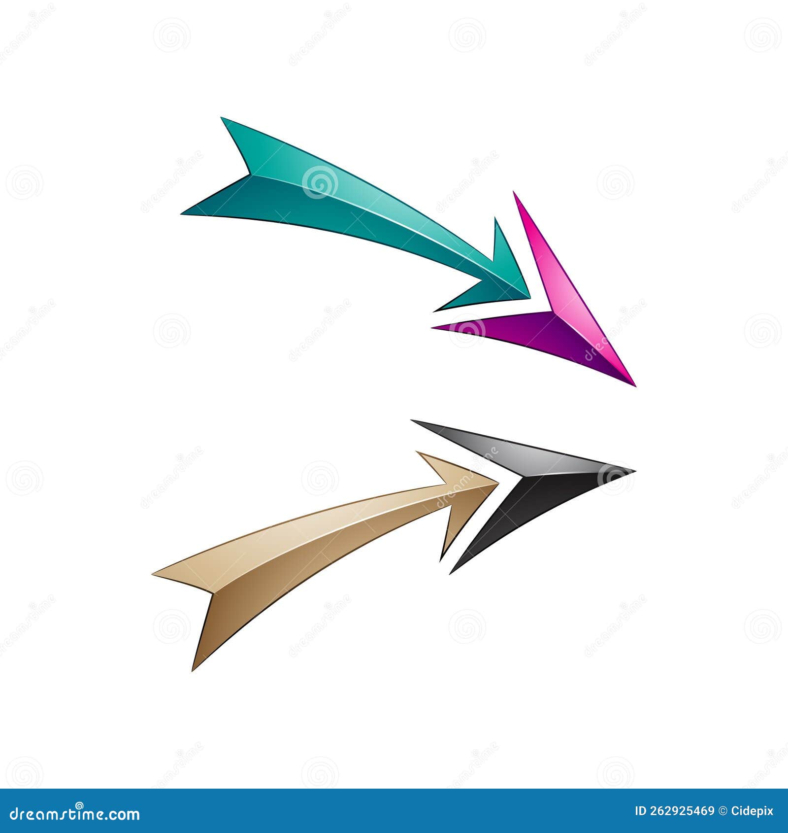 Side Facing Green and Beige Arrows Stock Vector - Illustration of logo ...