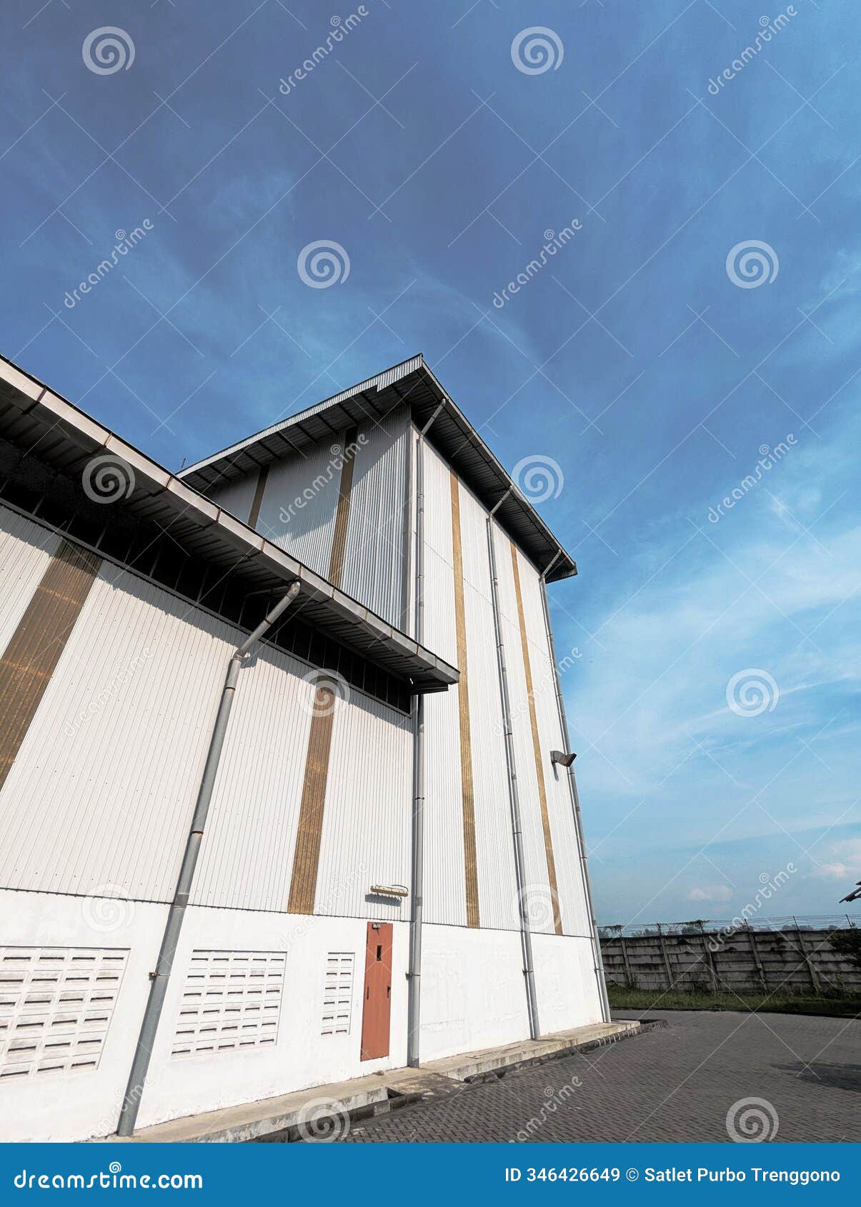 Side of the Factory in the Morning Stock Image - Image of production ...
