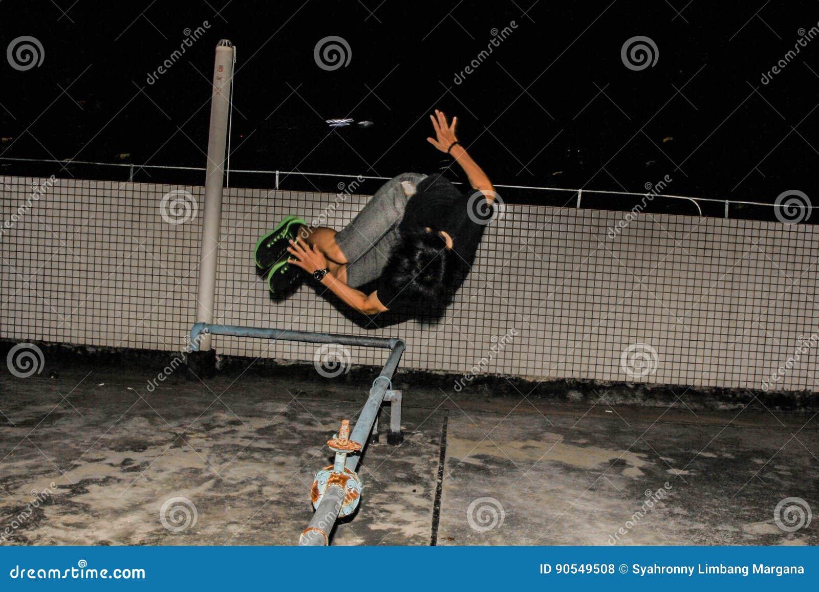 Side Flip Parkour Move editorial stock photo. Image of asian - 90549508