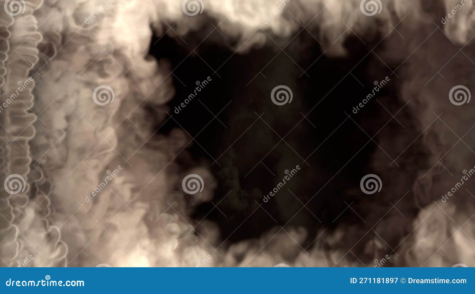 Side Frame of Dense White Smoke, Isolated - Abstract 3D Illustration ...