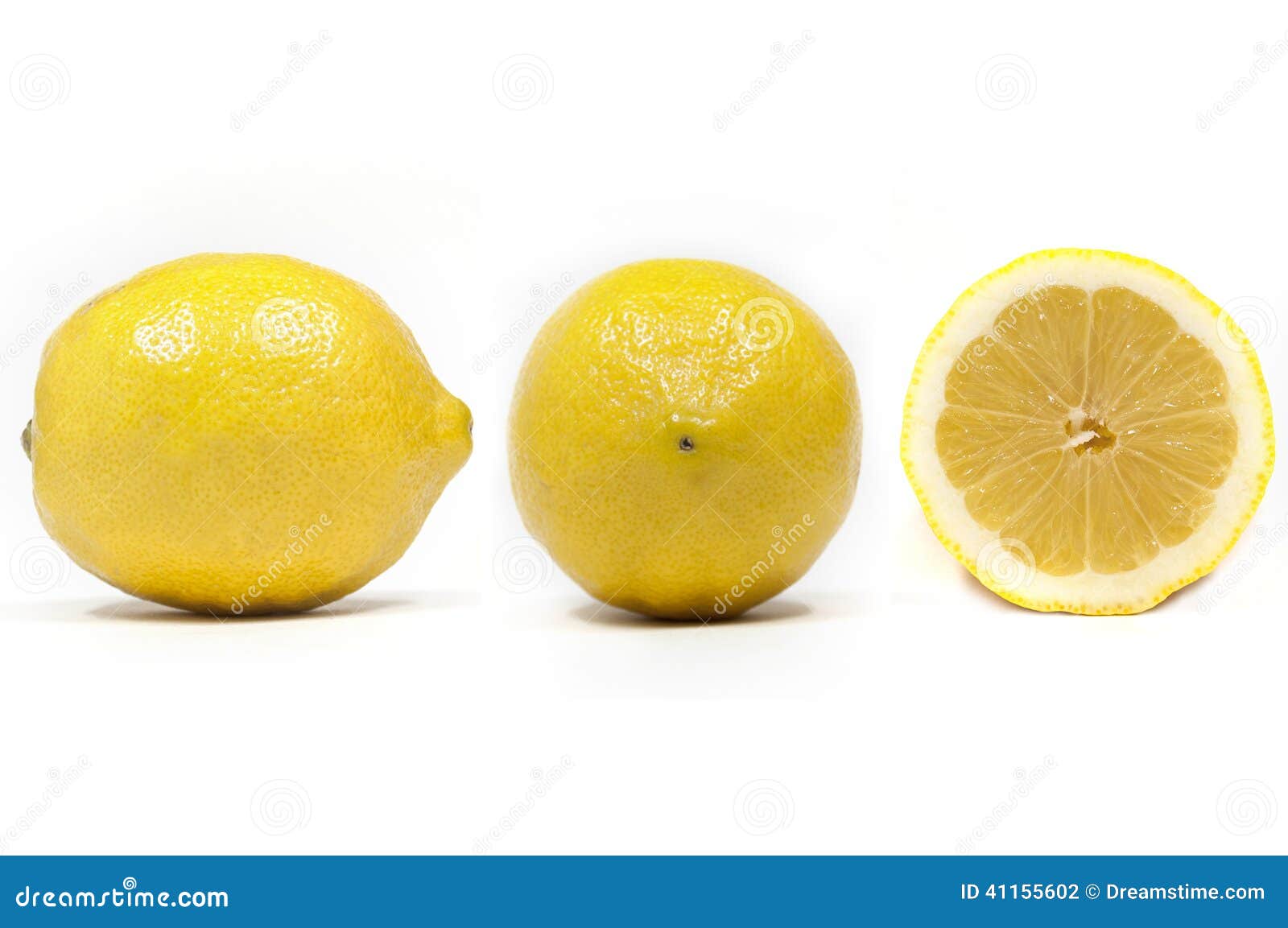 Side Front and Section View of a Lemon. Stock Photo - Image of fruit ...