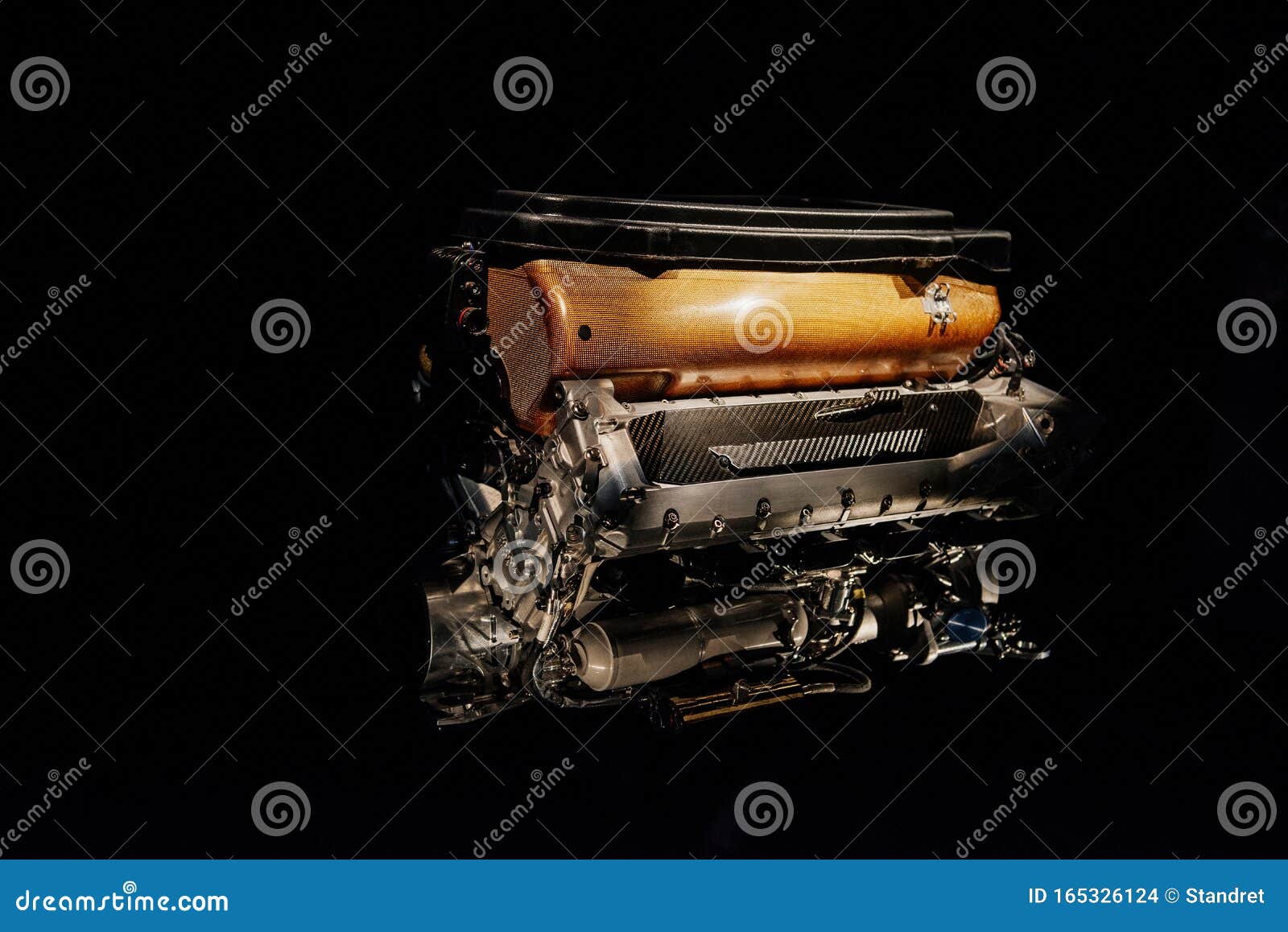 Side and Front View of Car Detail: Internal Combustion Engine with ...