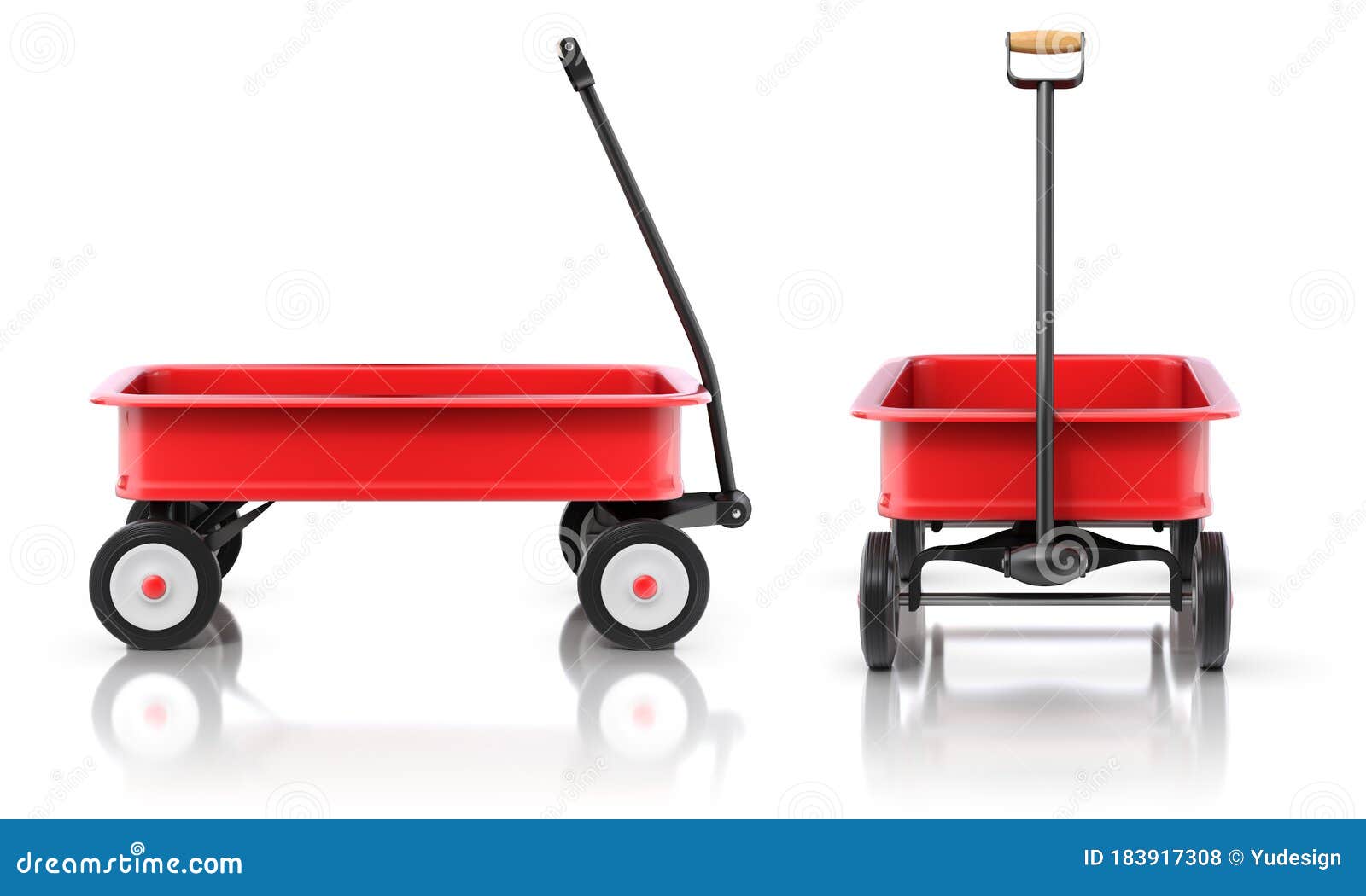 Side and Front View of Vintage Child`s Toy Mini Wagon Stock ...