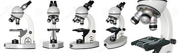 Side and Front Views of a Microscope Stock Illustration - Illustration ...