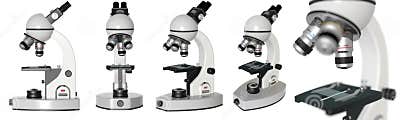 Side and Front Views of a Microscope Stock Illustration - Illustration ...